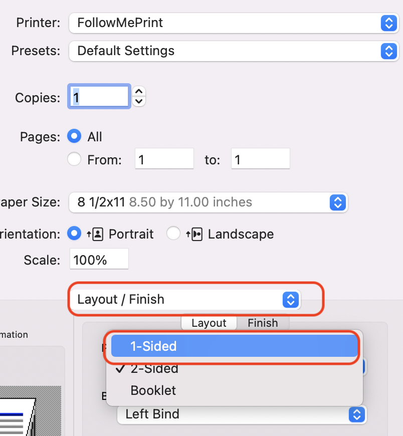 Configuring Single Sided As A Default Printing For Mac Support Blake